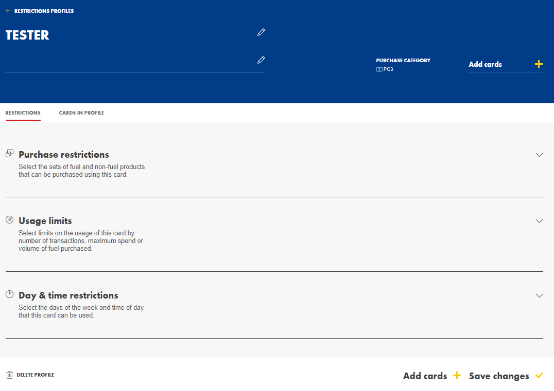 How to create a Restriction Profile?