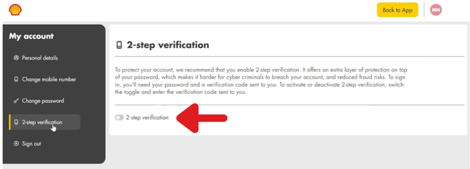 How to enable 2-Factor Authentication login method for Shell Fleet Hub